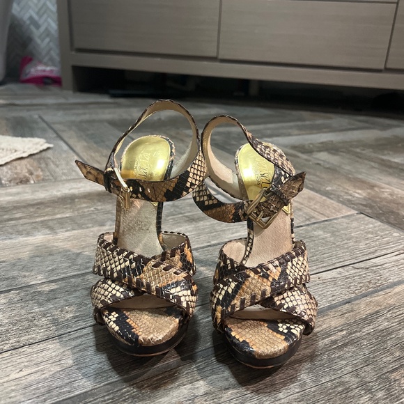Michael Kors | Shoes | Michael Kors Snake Skin Heels | Poshmark